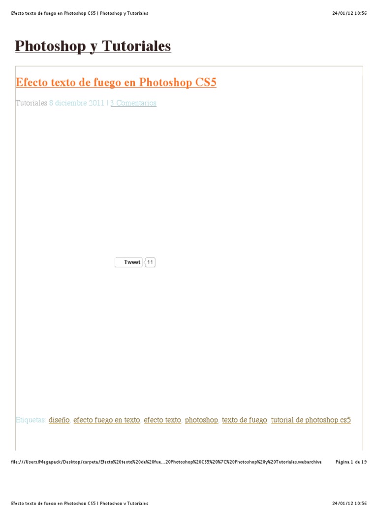Efecto Texto de Fuego en Photoshop CS5 - Photoshop y Tutoriales | PDF ...