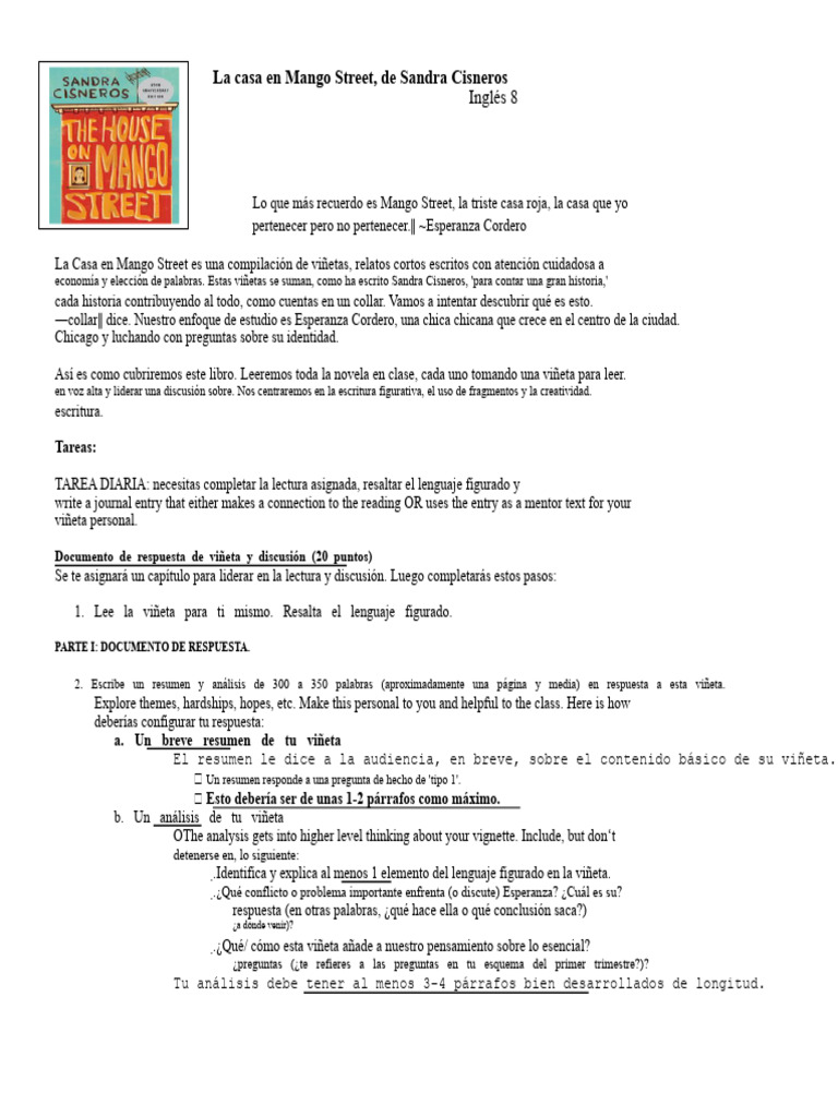 Casa en La Calle Mango Unidad y Programa de Lectura | PDF ...