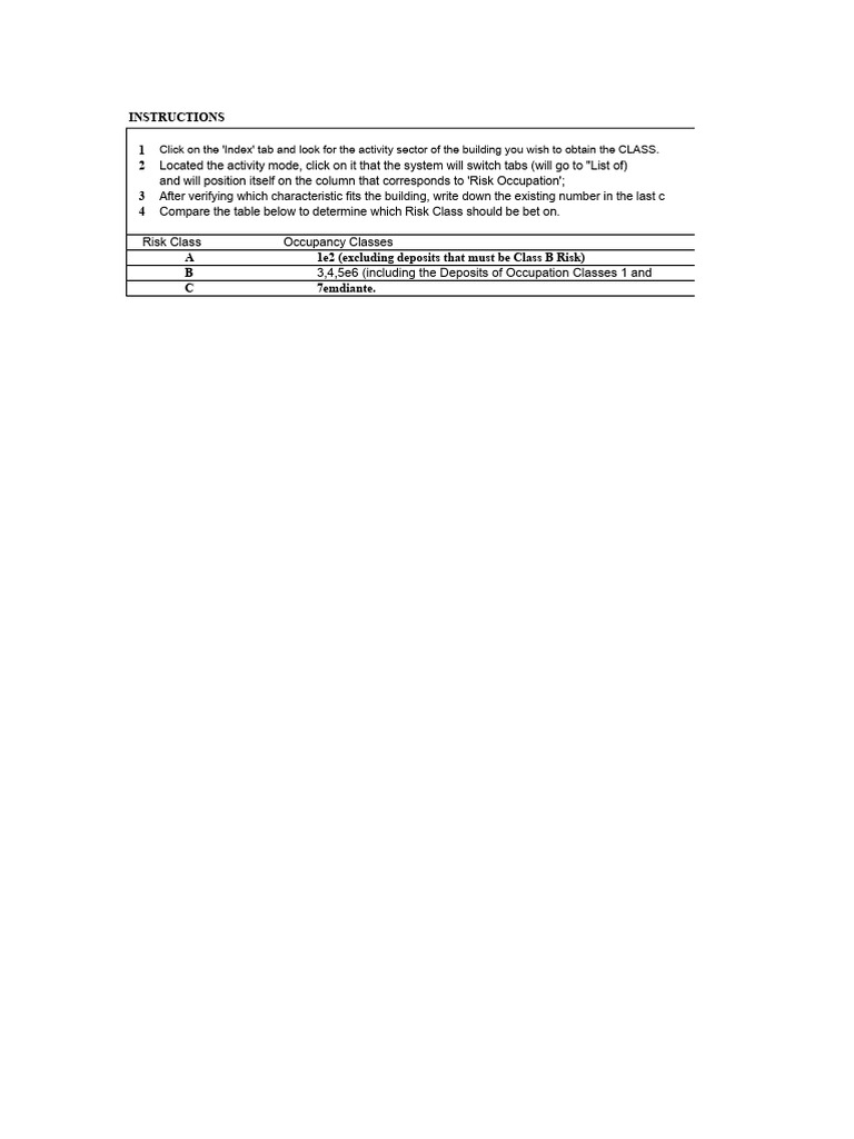 Building Risk Class Index Guide | PDF
