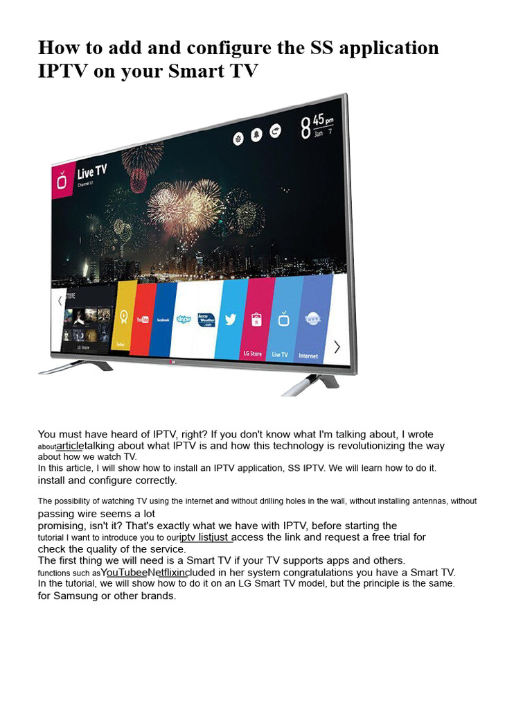 How To Add and Configure The SS IPTV App On Your Smart TV | PDF ...