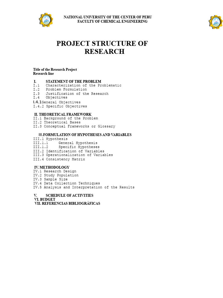 Structure of Research Projects at LA FIQ | PDF | Hypothesis | Methodology