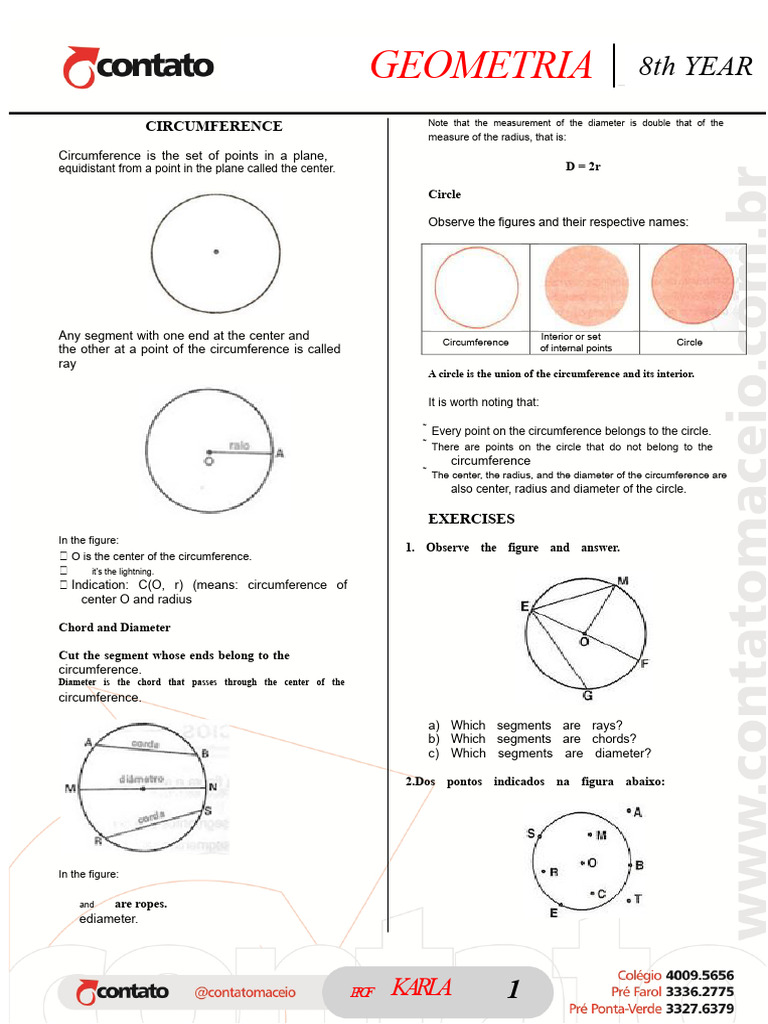 Geometry Concepts: Circles and Angles | PDF | Circle | Angle
