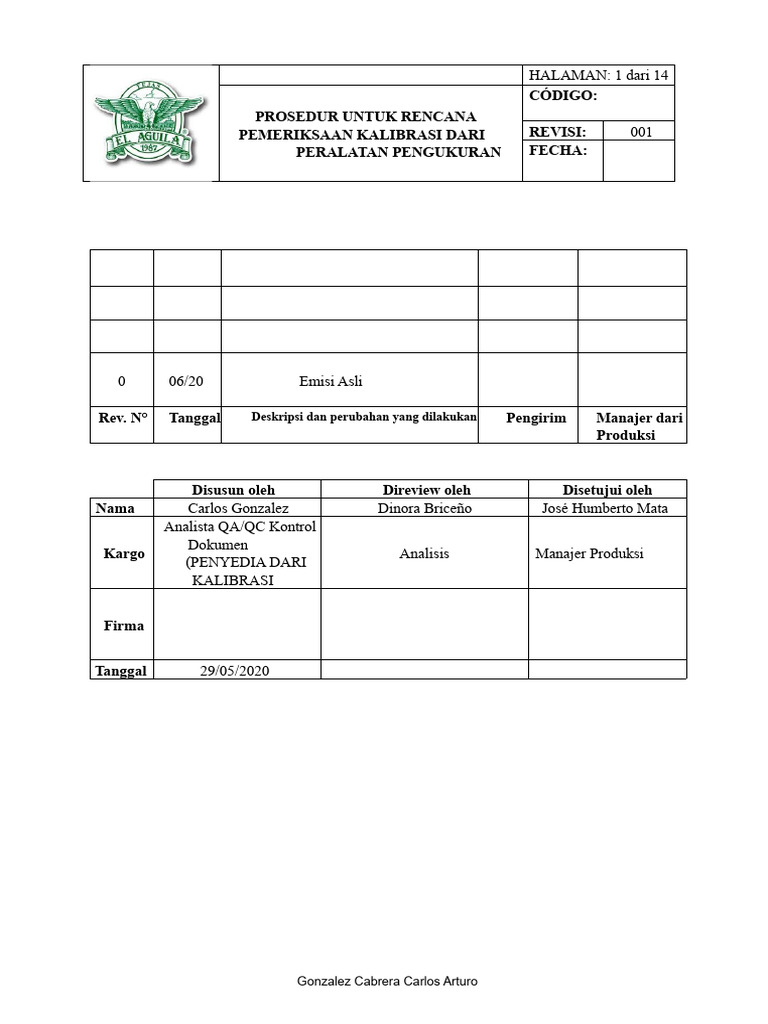 Prosedur_rencana_kalibrasi | PDF