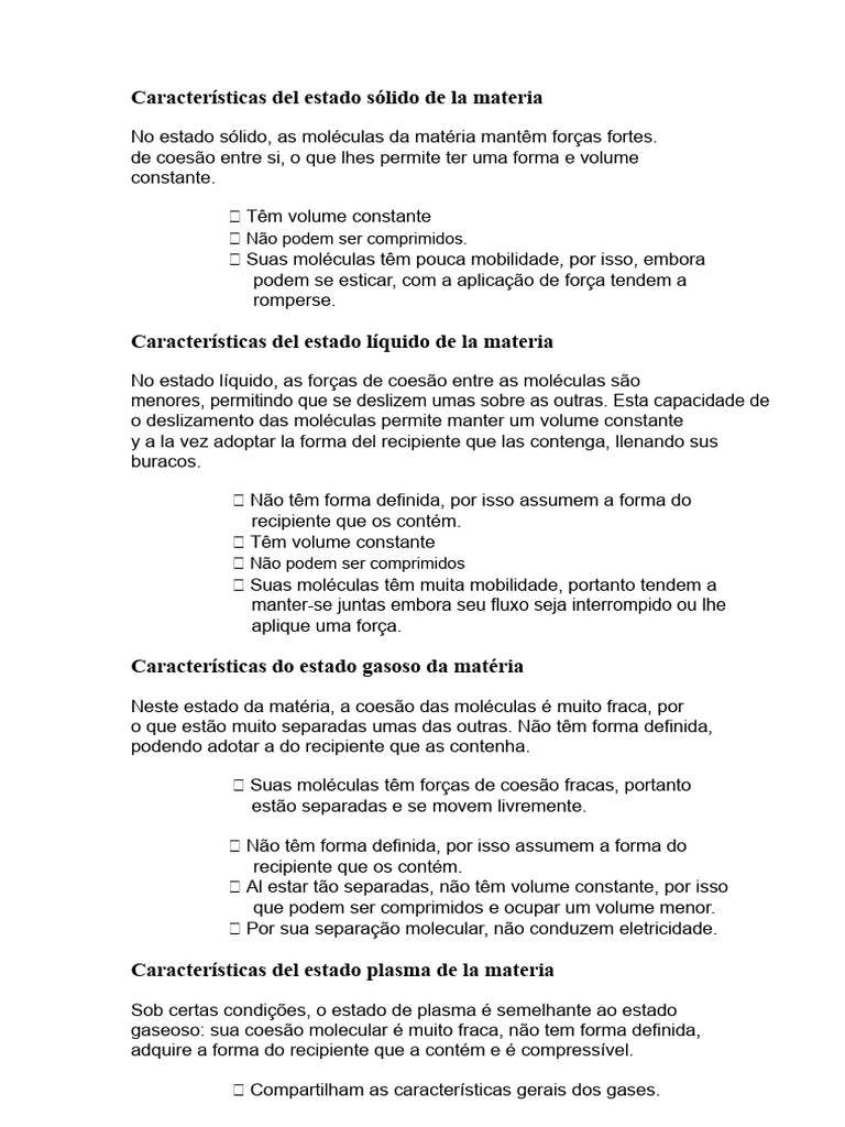 Características do Estado Sólido | PDF | Gases | Sólido