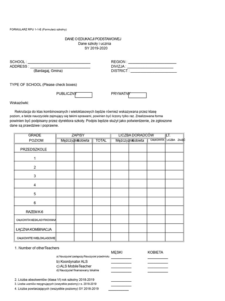 RPU-FORM-REKRUTACJA-Podstawowa | PDF