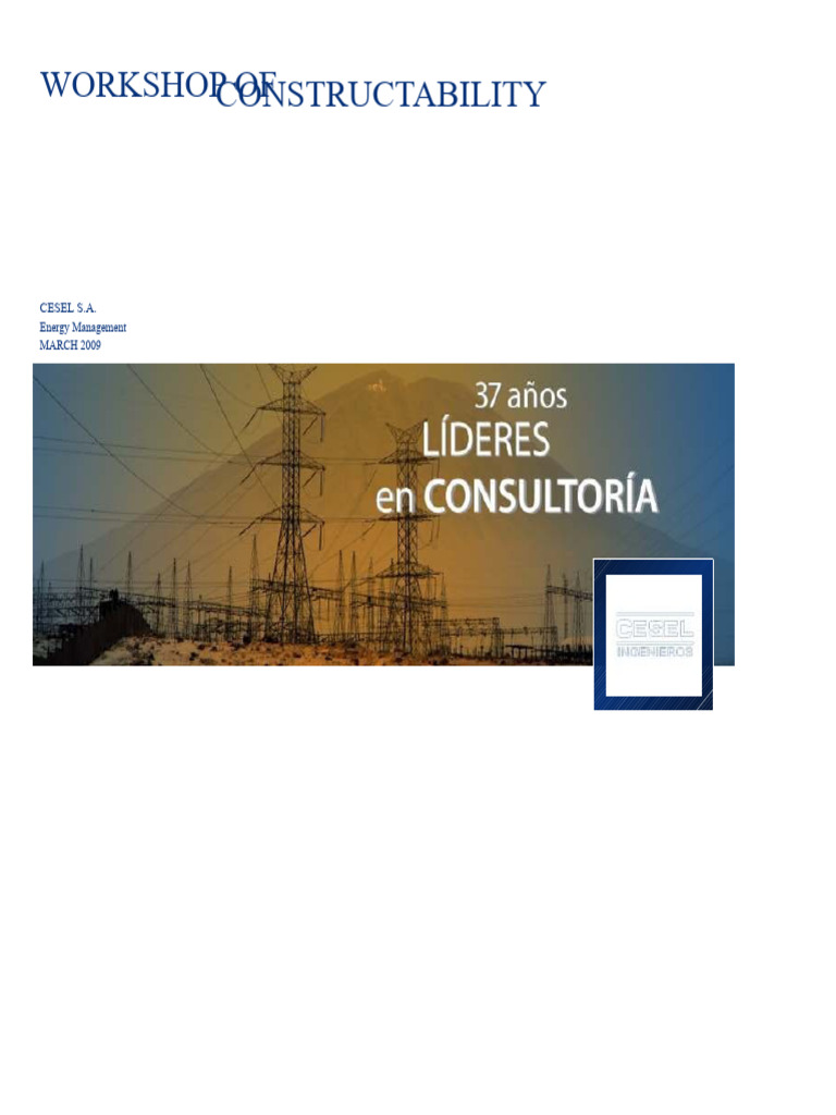 Constructability Workshop | PDF | Methodology | Feasibility Study