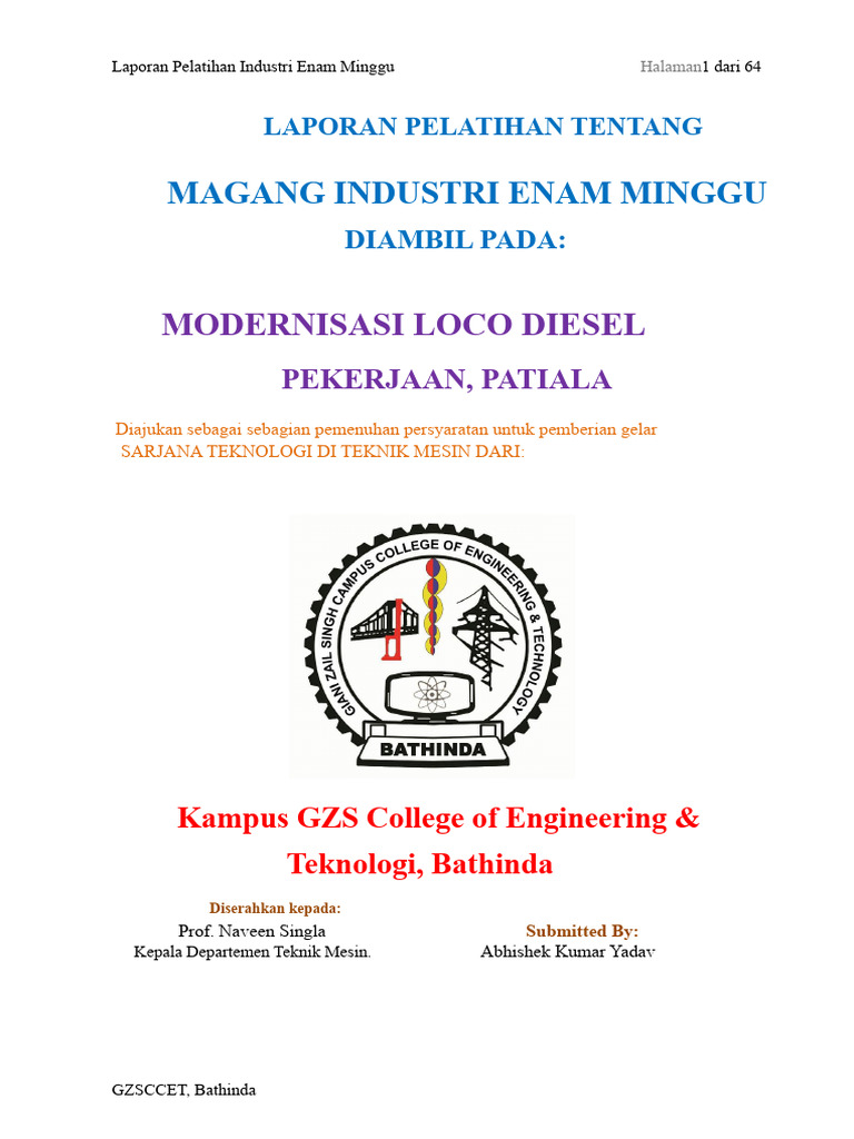 Laporan Pelatihan Dmw Patiala | PDF