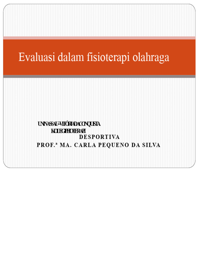 Evaluasi Fisioterapi untuk Atlet | PDF