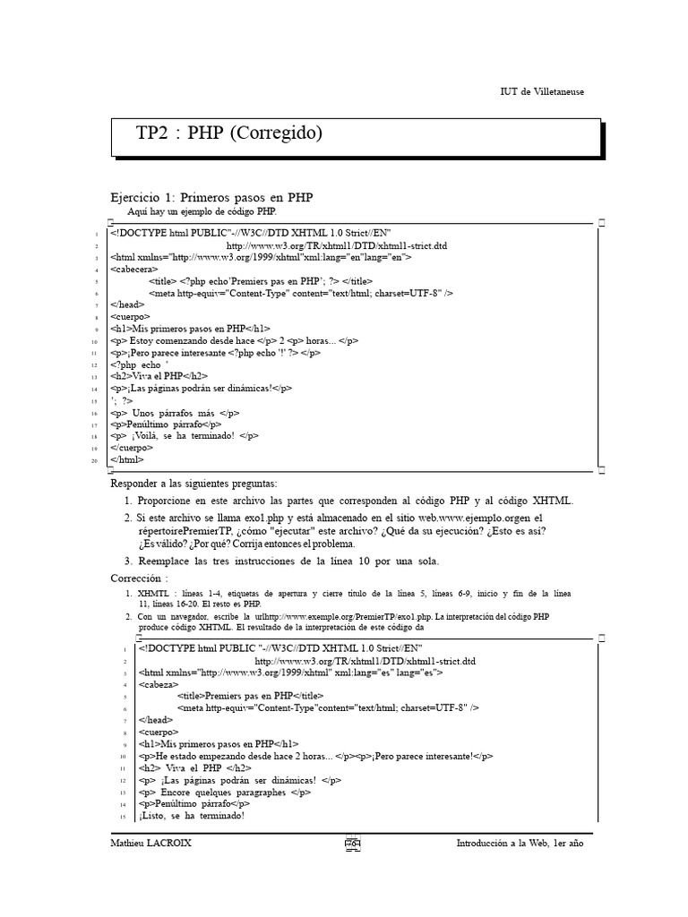 Tp Corrige s Php | PDF | Programación de computadoras | Ingeniería de software