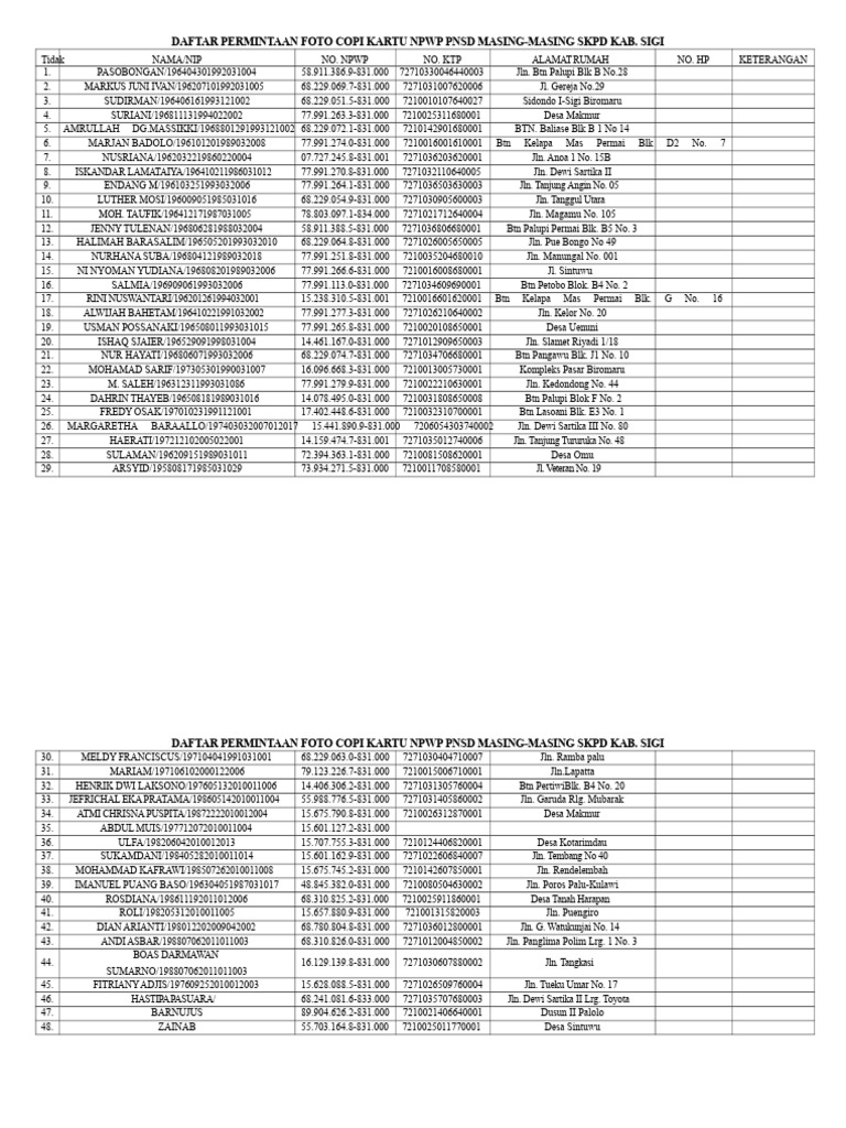 Data NPWP | PDF