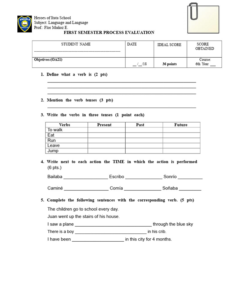 Evaluation With Verb Adaptation | PDF | Grammatical Conjugation | Verb