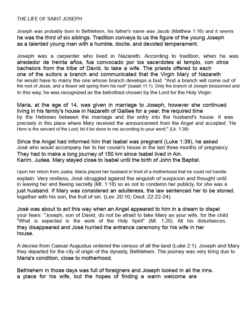 The Life of Saint Joseph | PDF | Saint Joseph | Mary, Mother Of Jesus