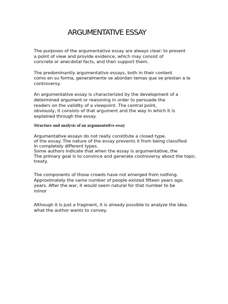 Argumentative Essay | PDF | Essays | Argument