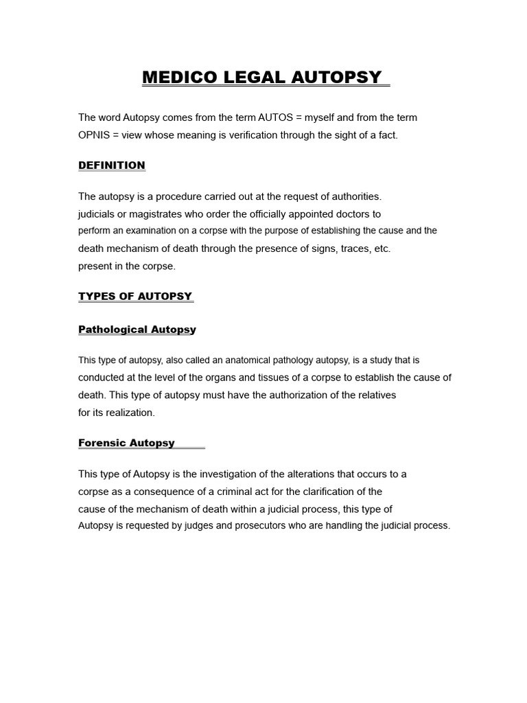 Forensic Autopsy | PDF | Autopsy | Pathology