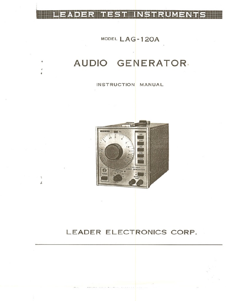 LAG 120A Instruction Manual | PDF