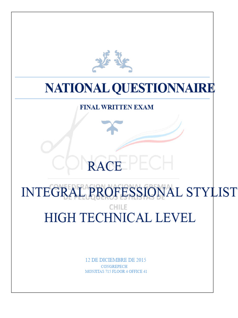 Final Exam Questionnaire for Integral Stylists | PDF | Shampoo | Nail ...
