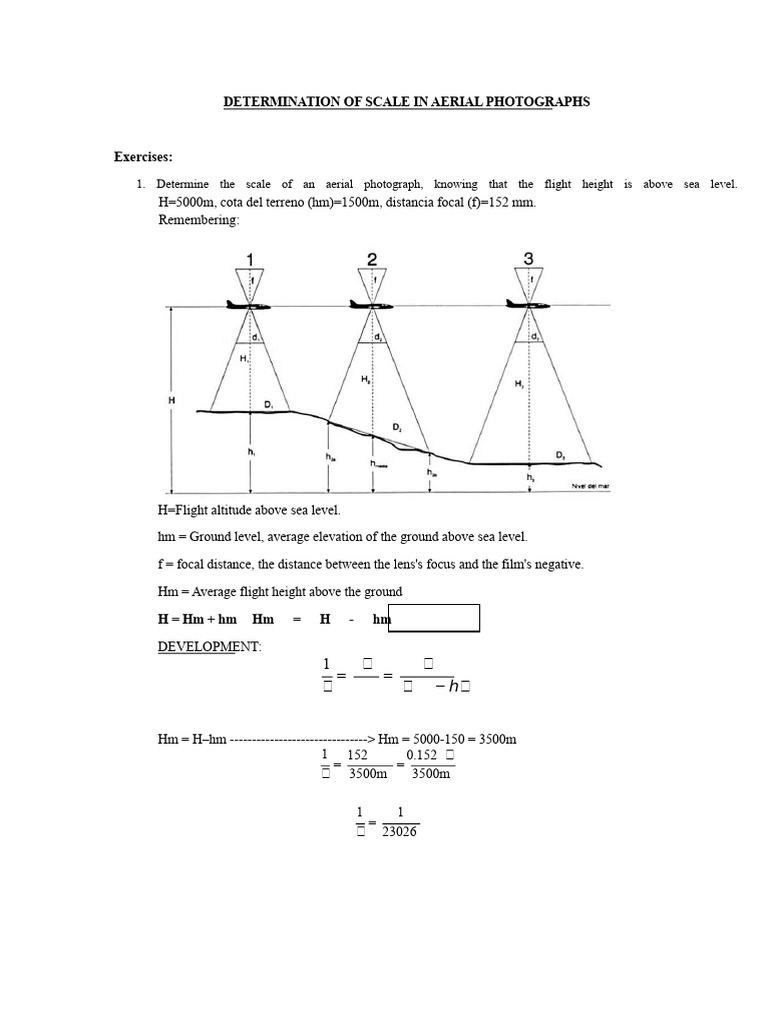 Aerial Photograph Scale Determination Guide | PDF | Sea Level | Aerial ...