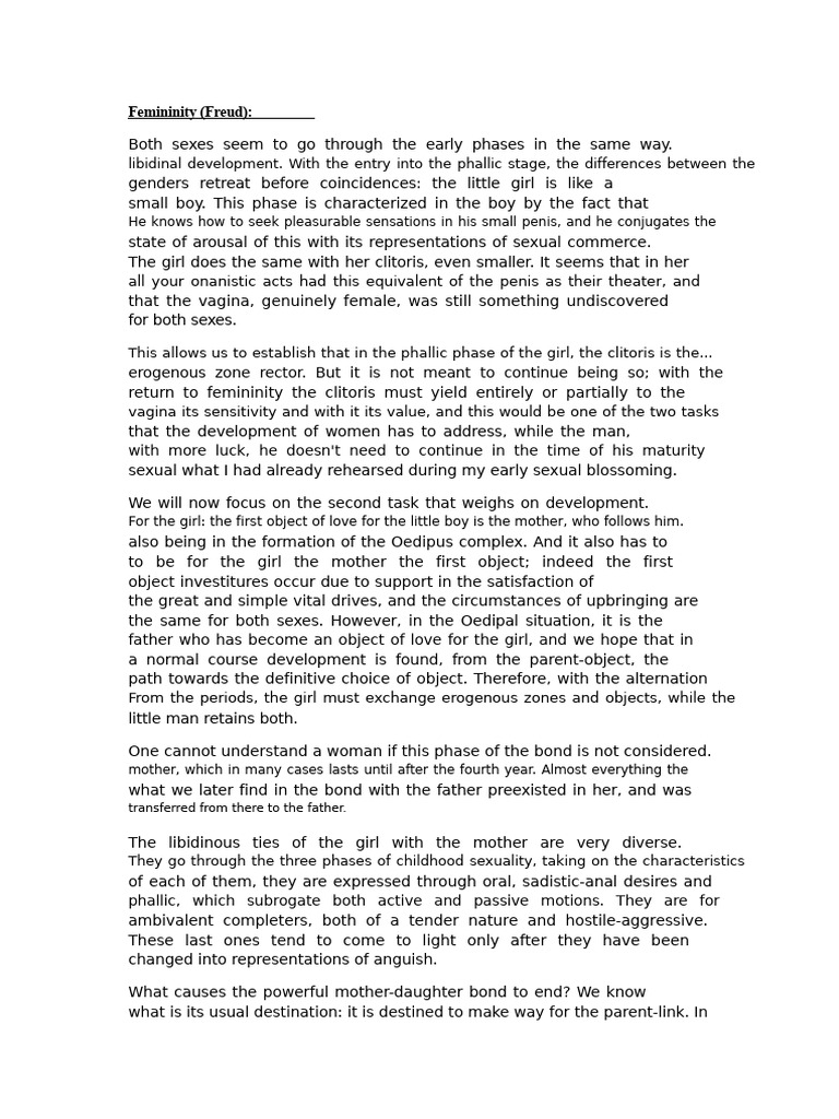 Femininity - Freud | PDF | Oedipus Complex | Human Sexuality