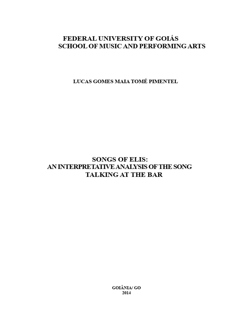 SONGS OF ELIS: AN INTERPRETATIVE ANALYSIS OF THE SONG CONVERSANDO NO ...