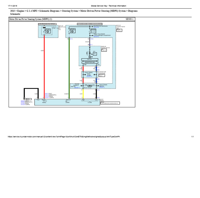 MDPS System Schematic Diagrams | PDF | Electronics | Motor Vehicle