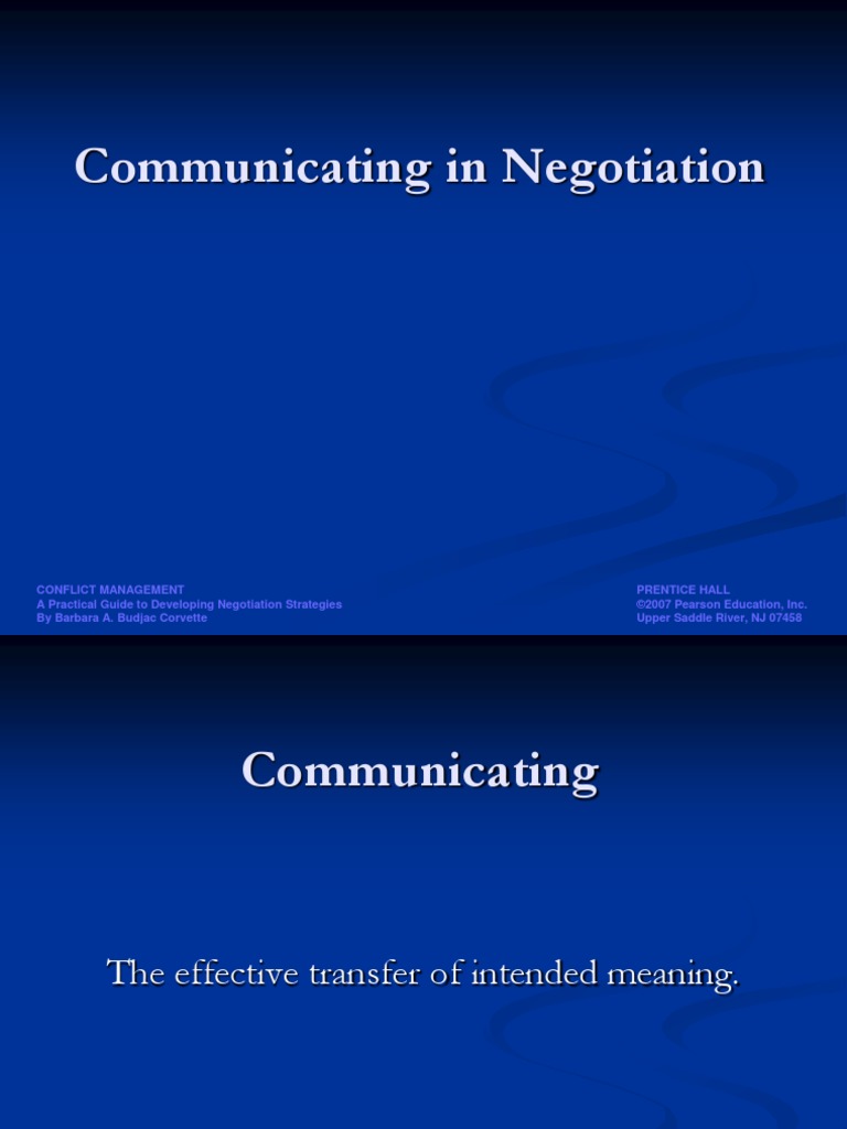 Communication in Negotiation | PDF | Negotiation | Communication