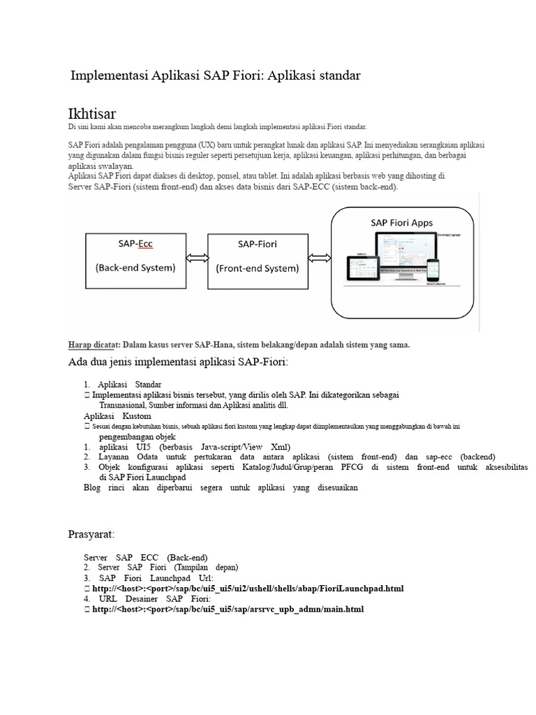 Implementasi Aplikasi Standar SAP Fiori | PDF