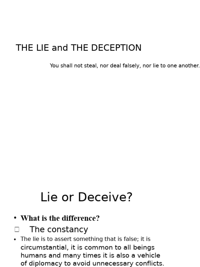 The Lie | PDF | Cost Of Living | Deception