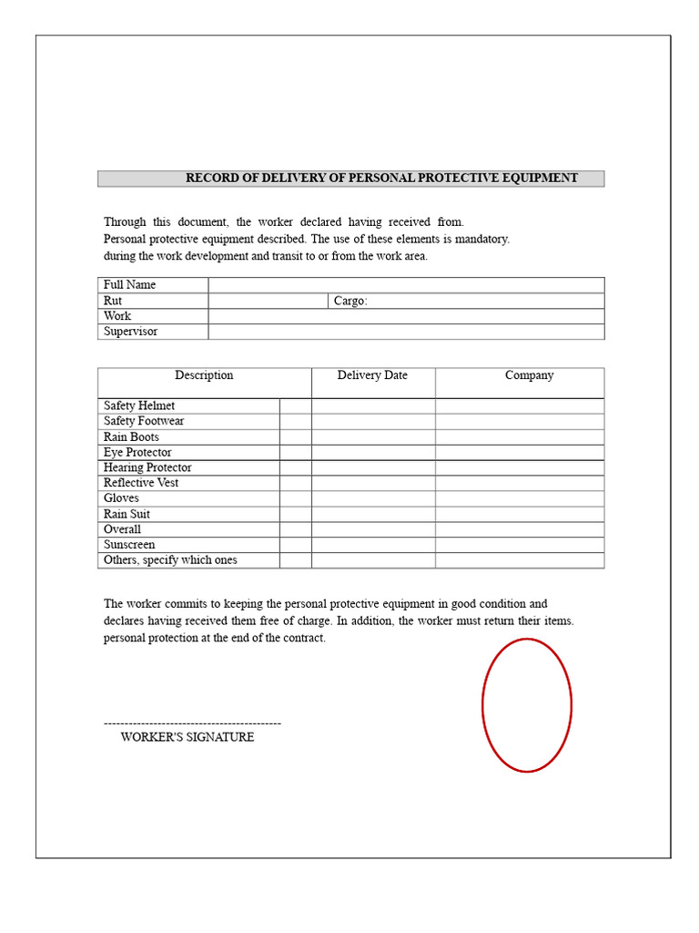 PPE Delivery Record | PDF