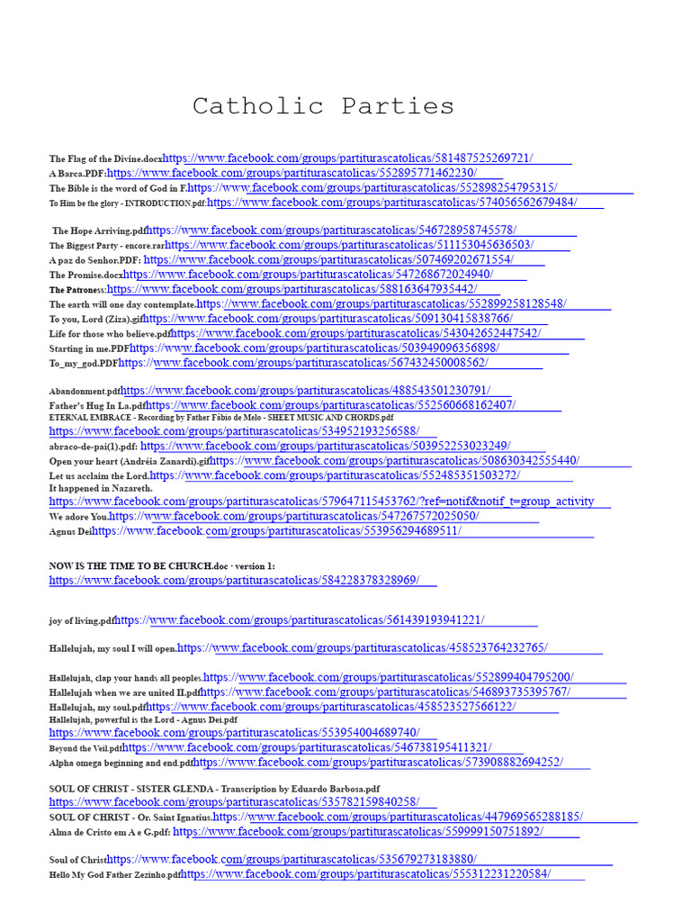 Catholic Music Resources and Links | PDF | Eucharist | Lord's Prayer