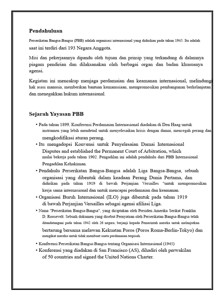 Sejarah dan Struktur PBB 1945 | PDF