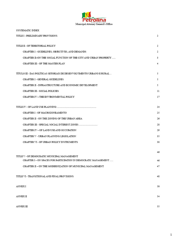 Master Plan Law 1875-06 Petrolina | PDF | Sewage Treatment | Sanitation