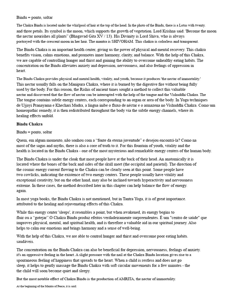 Bindu Chakra | PDF | Prana | Chakra