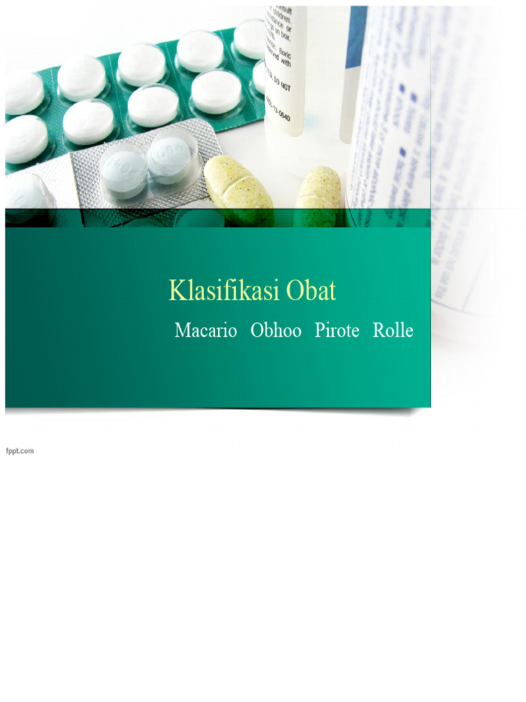 Klasifikasi Obat: Terapi, Farmakologi, dan Kimia | PDF