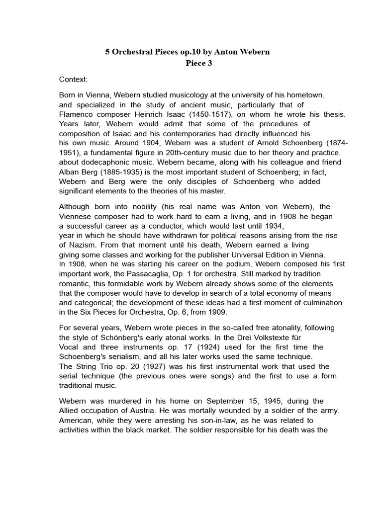 Webern's Composition and Bell's Legacy | PDF | Classical Music | Musicology
