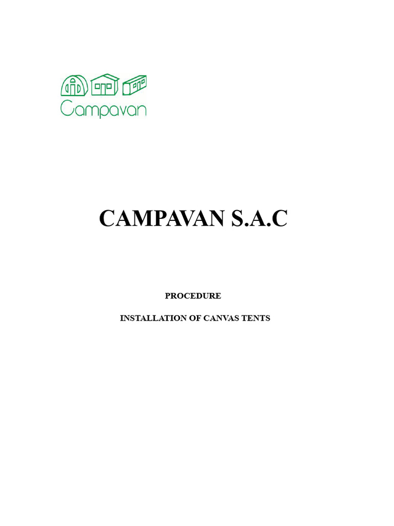 Canvas Tent Installation Procedure Guide | PDF | Electrical Components