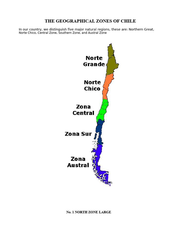 The Geographical Zones of Chile 5th Grade | PDF | Chile | Mountains