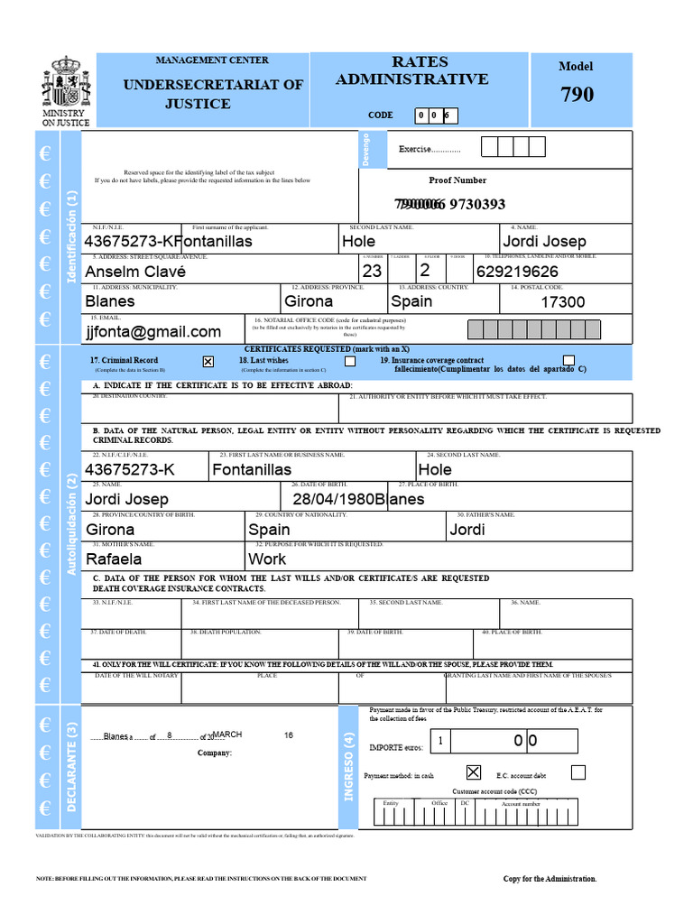 Form 790 006 | PDF | Identity Document