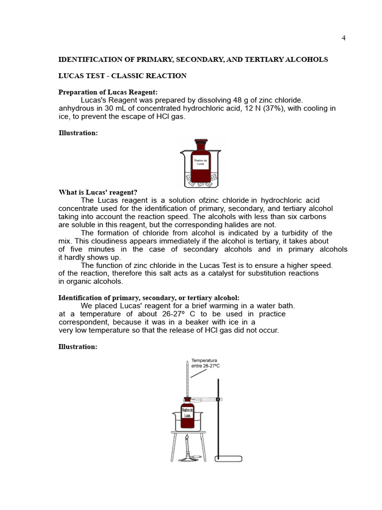 Lucas Test - Identification of Primary Alcohol, Secondary Alcohol, and ...