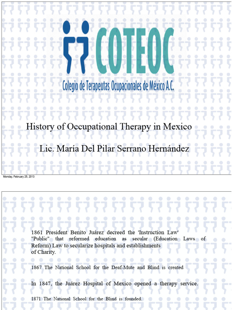 History of Occupational Therapy in Mexico | PDF | Physical Therapy ...