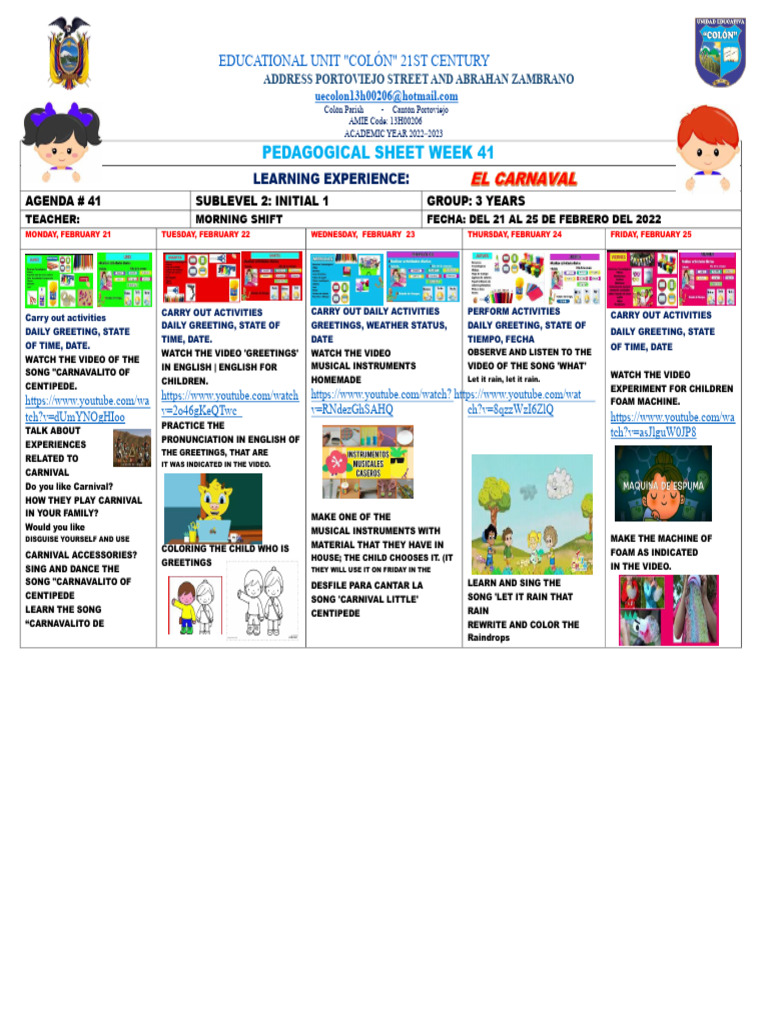 Carnival Activities for Preschoolers | PDF | Carnival | March Observances