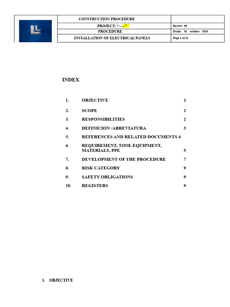 Electrical Panel Installation Procedure | PDF | Electrical Connector ...