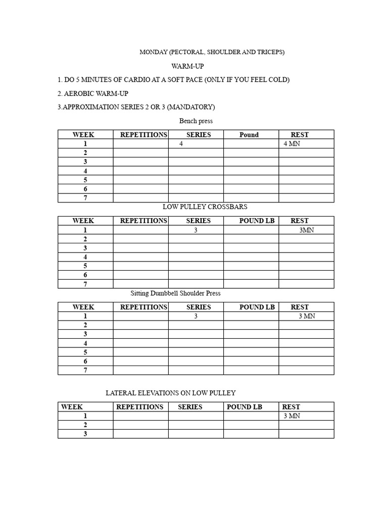 5-Day Routine | PDF | Strength Training | Management Of Obesity