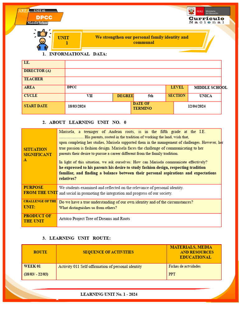 5th Unit 1 Dpcc -2024 | PDF | Learning | Emotions