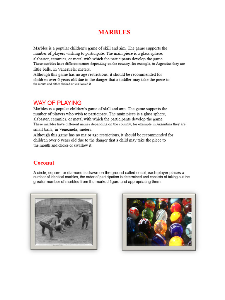 Marbles | PDF