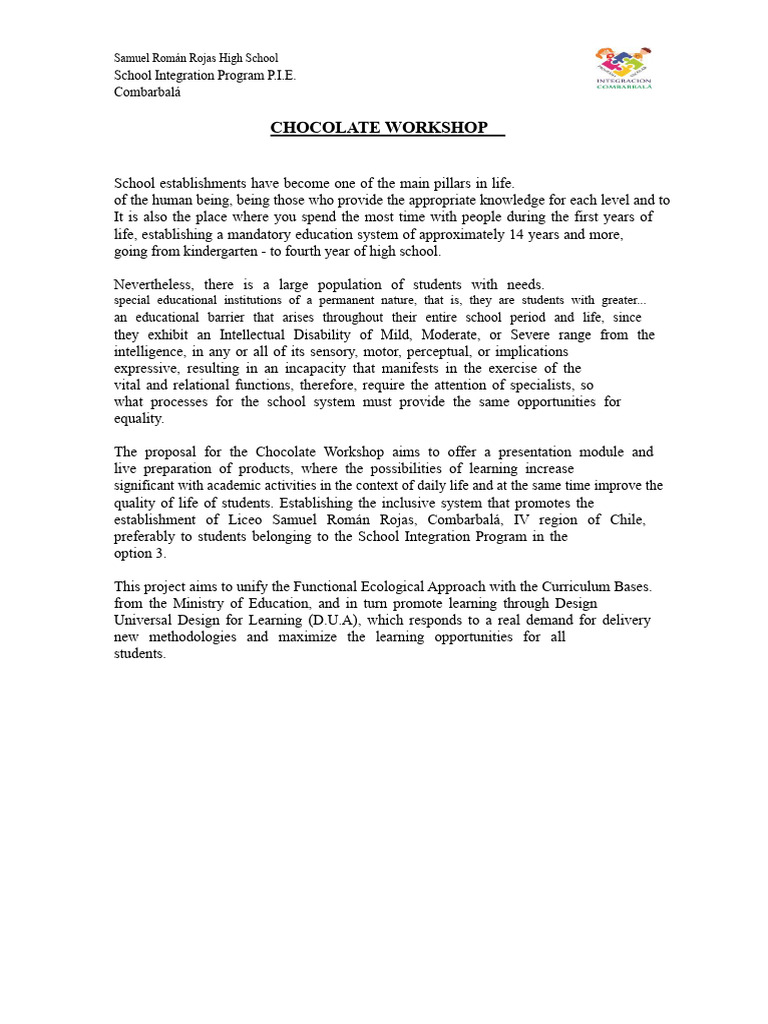 Final Chocolate Workshop Project | PDF | Communication | Learning