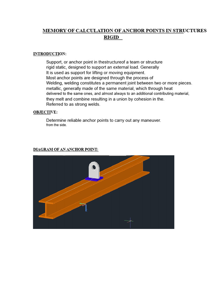 Calculation Report of Anchor Points | PDF | Welding | Construction