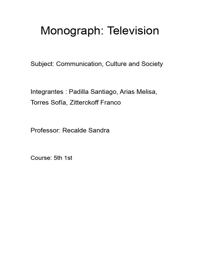 Monograph-TV-1 | PDF | Television | Advertising