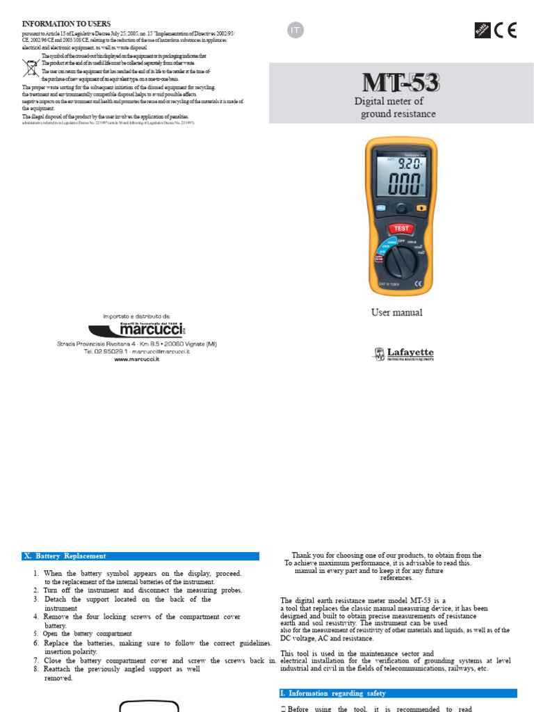 MT-53 | PDF | Voltage | Electricity