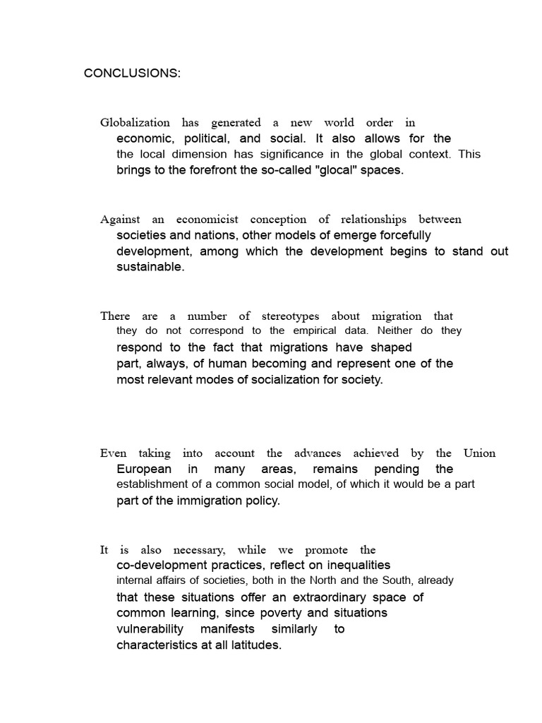 Conclusion It Is | PDF | Sustainability | Human Migration