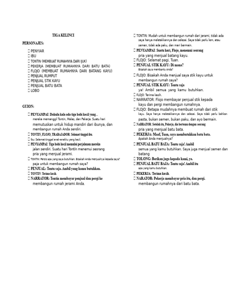 Analisis Tiga Babi Kecil | PDF